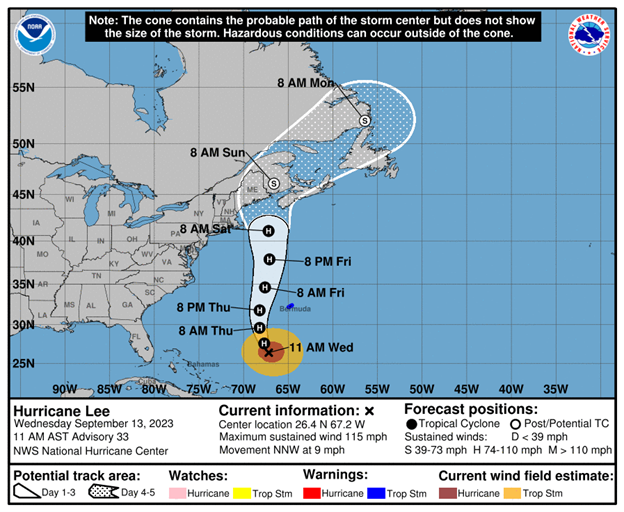 Hurricane Lee - Monitoring