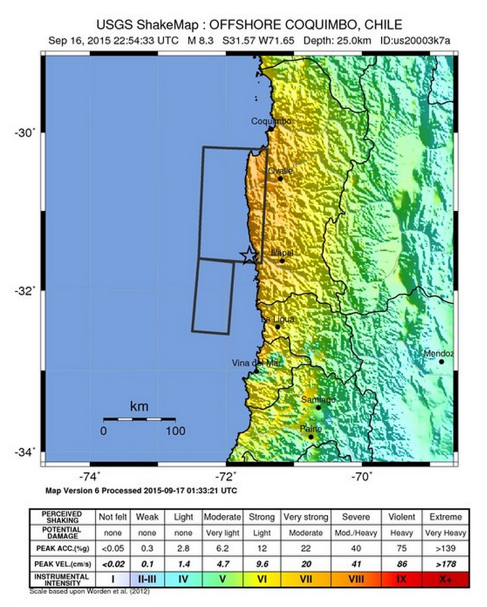 M8.3 Chile Earthquake - First Posting